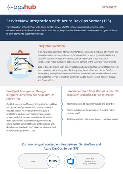 ServiceNow Integration with Azure DevOps Server (TFS)